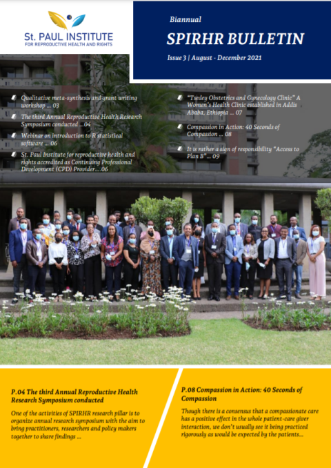 SPIRHR Bulletin 3rd Issue (August – December 2021) - St. Paul Institute for Reproductive Health ...